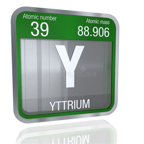 Yttrium Symbol Sign Yttrium With Atomic Number And Atomic Weight Stock