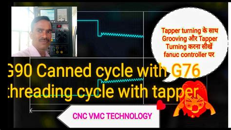 G90 Cnc Code And G76 Threading Canned Cycle Youtube
