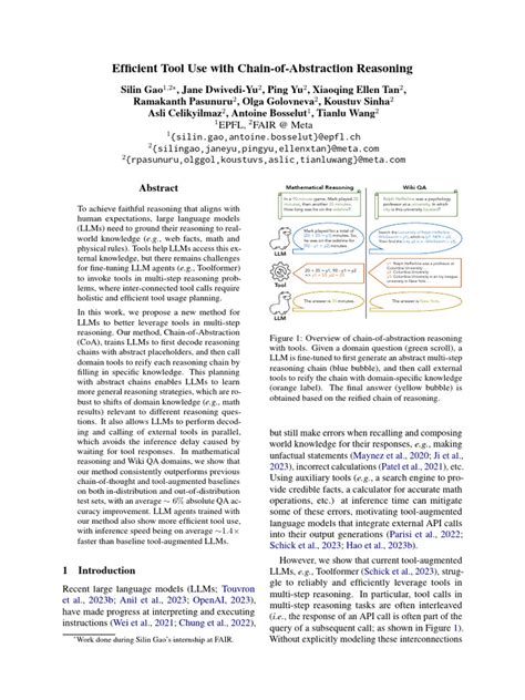 Efficient Tool Use With Chain Of Abstraction Reasoning Pdf