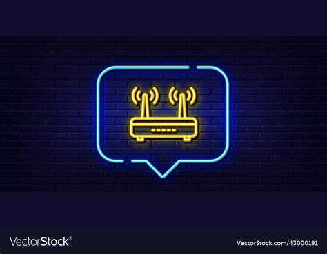 Wifi Router Line Icon Computer Component Sign Vector Image