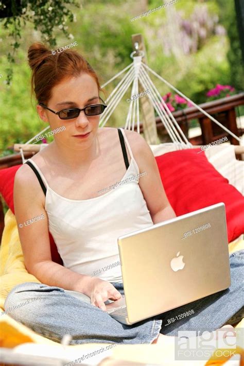 WOMAN COMPUTER Model Stock Photo Picture And Rights Managed Image Pic BSI Agefotostock