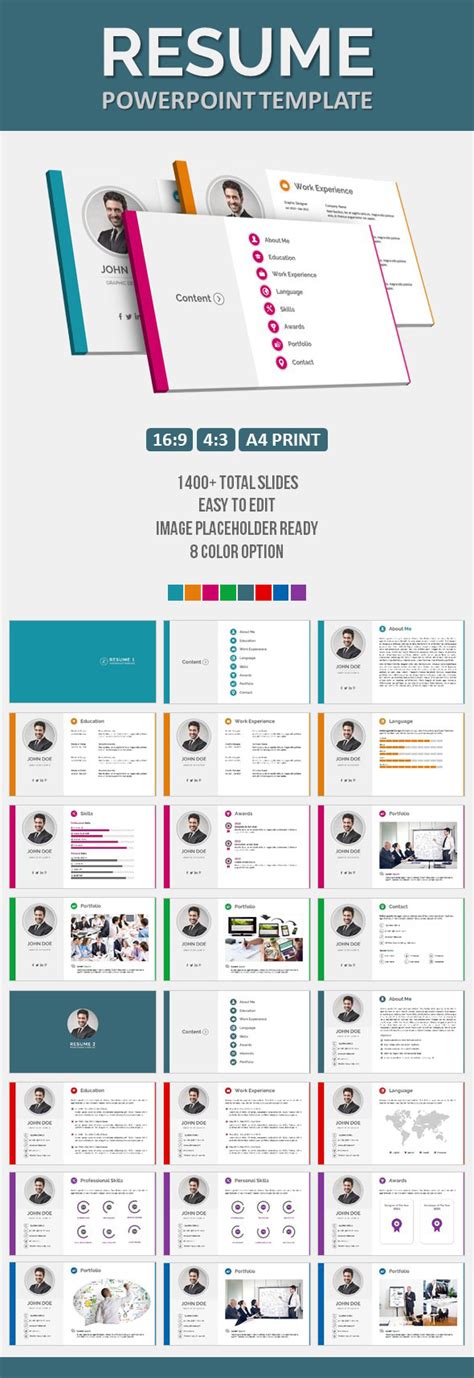 Resume PowerPoint Template By Pptx GraphicRiver
