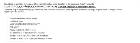 Solved Simplify To The Minimum Form By Using K MAPS Chegg