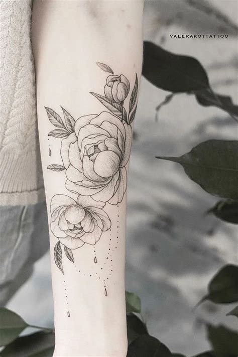 Тату пионы Тату для девушек 100 татуировок и эскизов на нашем сайте заходи Tattoos For