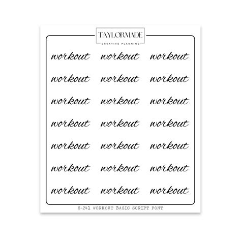 S241 Workout Basic Script Taylormade Creative Planning