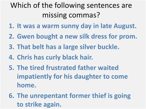 PPT Comma Rules PowerPoint Presentation ID