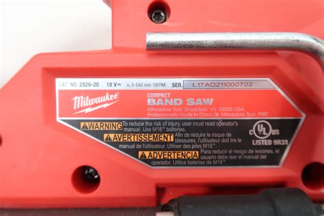 Milwaukee 2829 20 18v Lithium Ion Brushless Cordless Compact Bandsaw