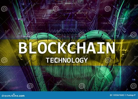 Blockchain Technology Cryptocurrency Mining Server Room Data Stock