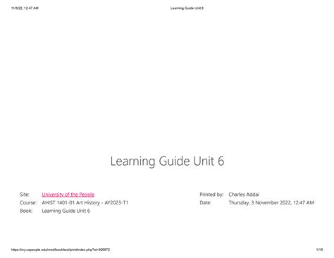 Learning Guide Unit 6 Best For Reference Learning Guide Unit 6 Site University Of The
