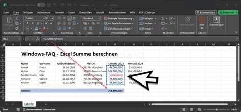 Excel Summe Summenfunktion Einfach Erklärt Windows Faq
