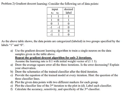 x1 problem 2 gradient descent learning consider the