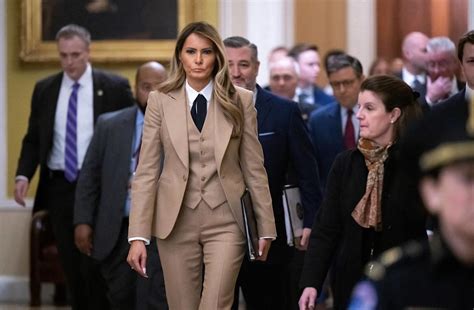 Melania Trump Makes First Solo Appearance Of Husbands New Term To Push