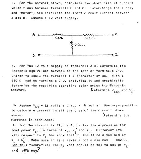 Solved For The Network Shown Calculate The Short Circuit