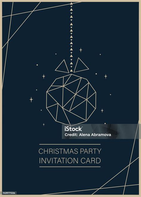 공 반짝임 기하학적 스타일의 진한 파란색 배경에 축하하는 미니멀한 기업 크리스마스 카드 어두운 배경에 금색 삽입 12월에 대한 스톡 벡터 아트 및 기타 이미지 Istock