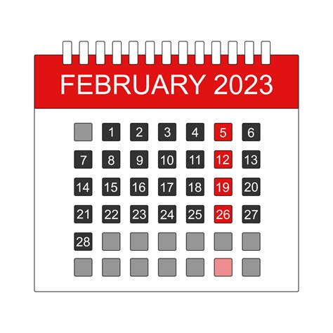 Mes Febrero Día 2023 Icono 12012288 Vector En Vecteezy