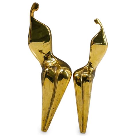 At Auction Itzik Benshalom Itzik Benshalom Israeli 1945 2018 Seated Couple Gilt Bronzes