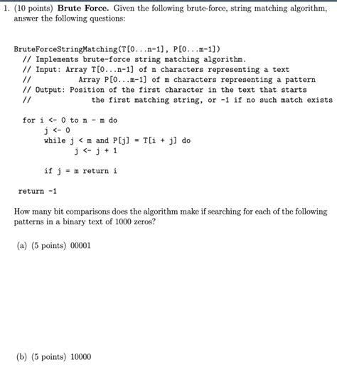 Solved Points Brute Force Given The Following Chegg