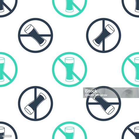녹색 무 알코올 아이콘 흰색 배경에 원활한 패턴을 분리 알코올 음료 금지 맥주 병 유리와 금지 된 기호 벡터 검은색에 대한 스톡 벡터 아트 및 기타 이미지 Istock