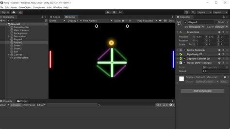First Projectpong Runity2d