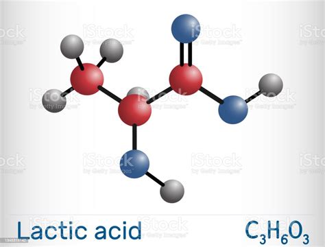 젖산 젖산 우유 설탕 C3h6o3 분자 식품 첨가제 E270 및 알파 하이드록시 산 Aha입니다 분자 모델 유산염에 대한 스톡 벡터 아트 및 기타 이미지 Istock