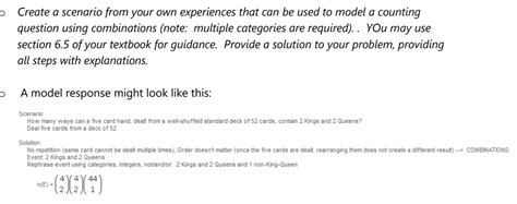 Solved Create A Scenario From Your Own Experiences That Can
