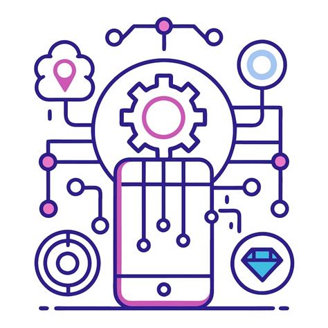 Digital Transformation Line Icon Linear Style Sign For Mobile Concept And Web Design Premium