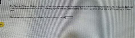 Solved Year The Perpetua Equadent Annua Cost Desermined To Chegg Com