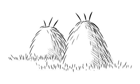 흰색 배경에 고립 된 건초 더미의 검은 벡터 일러스트 레이 션 건초더미에 대한 스톡 벡터 아트 및 기타 이미지 건초더미 0명 가을 Istock