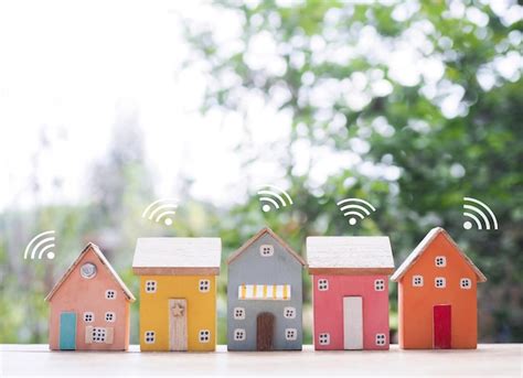 Premium Photo Miniature House With Wifi Signal The Concept Of Network Connect Internet Of