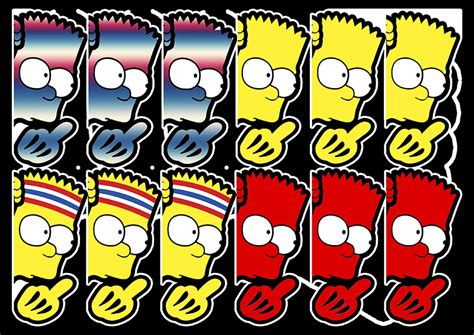 12pcs Sticker Pack F U Bart Simpson Thailook Stickers Weatherproof Water Proof Good Quality No