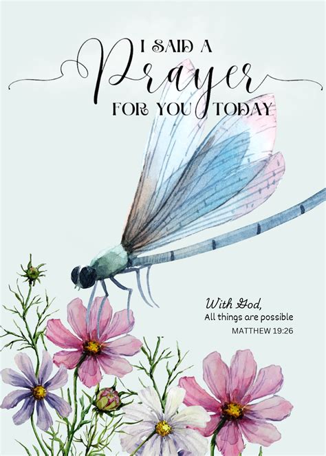 I Said A Prayer For You Today Card Inspirational Religious Greeting