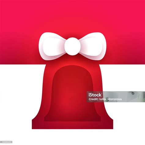 모던한 미니멀한 스타일로 활을 가진 벨의 추상적인 실루엣 창조적 인 디자인 배경 오리지널 브랜딩을 위한 만화 컨셉 종이 아트 벡터 일러스트레이션 9월에 대한 스톡 벡터 아트