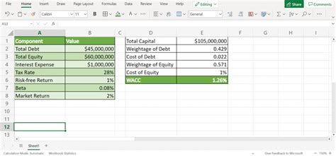How To Calculate Wacc In Excel Sheetaki