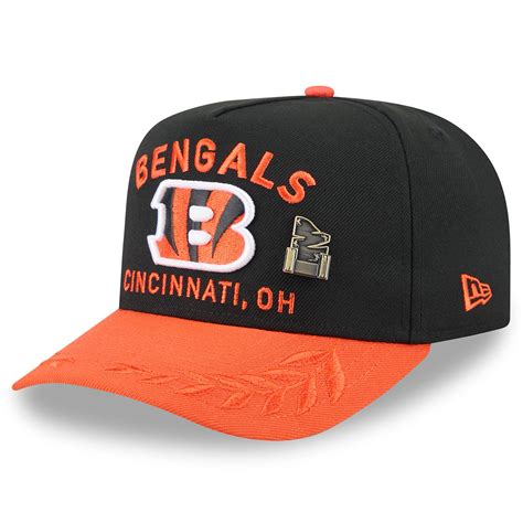 Mens New Era Black Orange Cincinnati Bengals 2025 Nfl Draft On Stage A Frame 59fifty Fitted Hat