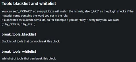 Break Tools Blacklist Does Not Work With Partial Custom Item Name · Issue 2153 · Pluginbugs