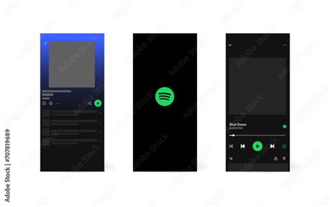 Spotify Interface Icons Editorial Interface Mockup Of Spotify Interface Mockup Template