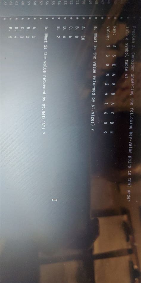 solved problem 2 consider inserting the following key value