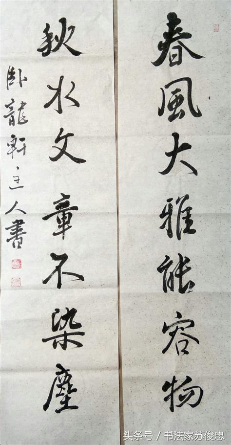 蘇俊忠書法對聯一副 每日頭條