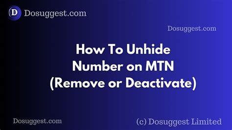 How To Unhide Number On MTN Deactivate Or Remove Private Number In 2024 Numbers Phone