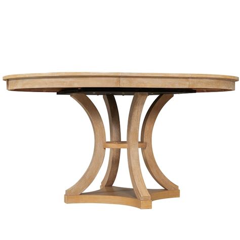 5 Piece Retro Functional Dining Table Set Extendable Round Table And 4