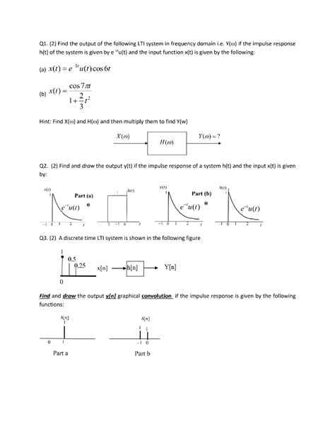 Solved Q Find The Output Of The Following LTI System Chegg