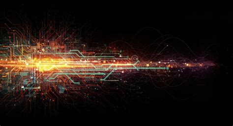 A Vibrant Web Of Circuits Depicts Complex Digital Networks And Ai Advancements Stock