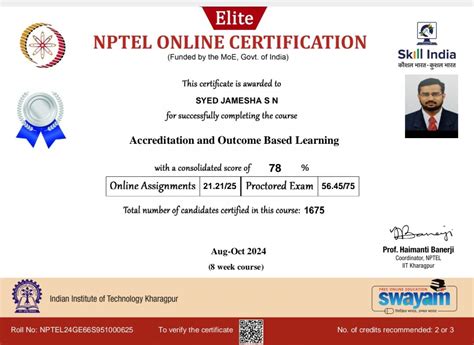Got Nptel Certificate Syed Jamesha