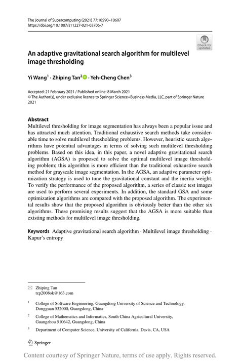 An Adaptive Gravitational Search Algorithm For Multilevel Image Thresholding