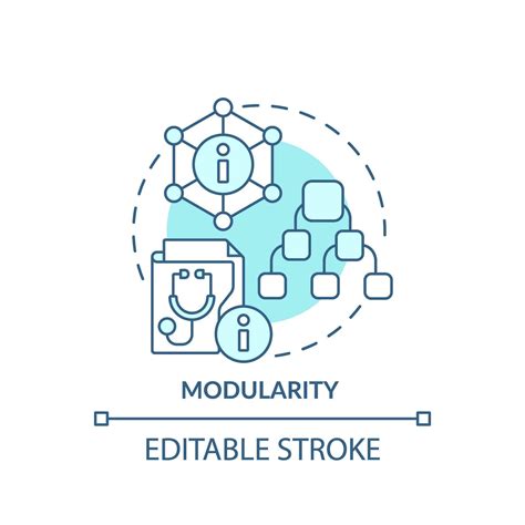 2d Editable Blue Icon Modularity Concept Isolated Monochromatic Vector Health Interoperability