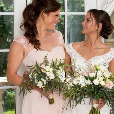 Blush Mori Lee Bridesmaid Prom Dress Chiffon Gem