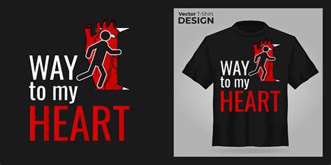 티셔츠는 내 마음에 슬로건 방법과 하트 프린트와 열린 문으로 모의 3d 사실적인 셔츠 템플릿 블랙 보이와 소녀 티 모형 전면 보기 디자인 벡터 일러스트레이션 0명에 대한