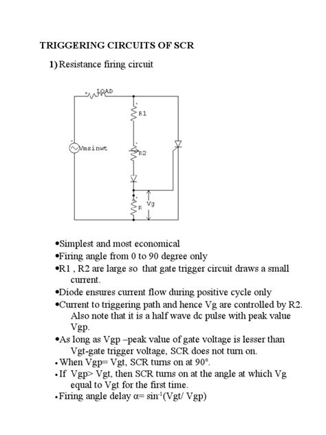 Triggering Circuits Of Scr Capacitor Electrical Network
