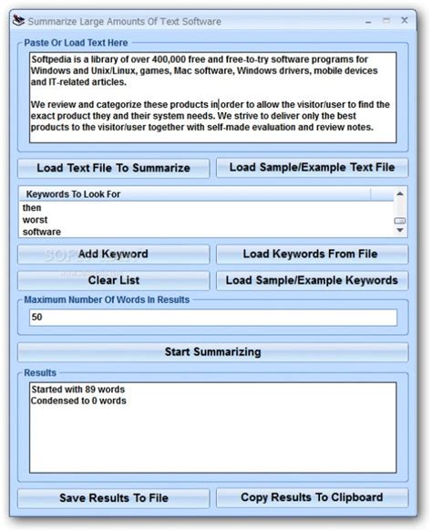 Summarize Large Amounts Of Text Software Download Softpedia