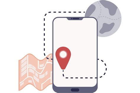 Premium Vector Realtime Direction Application On Smartphone Devices Map Application